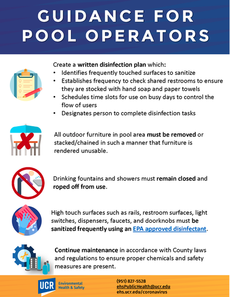 COVID-19 Pool Operator Poster 0617 2020 | Environmental Health & Safety