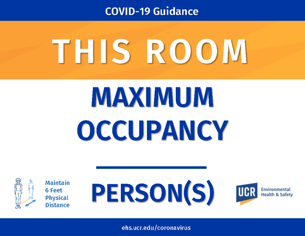COVID-19 Room Capacity Sign | Environmental Health & Safety