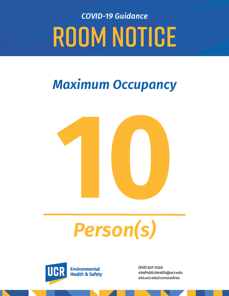 COVID-19 Room Occupancy 10 Persons | Environmental Health & Safety