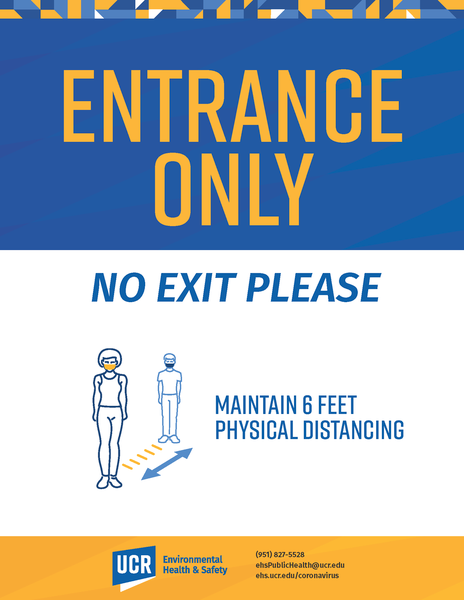 COVID-19 Entrance Only Sign | Environmental Health & Safety