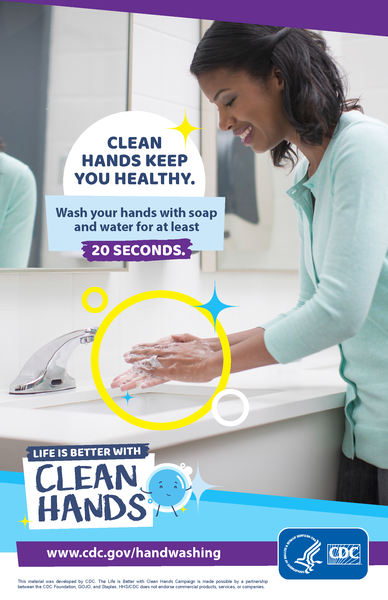 Clean Hands _Hand Washing Poster from the CDC | Environmental Health ... Clean Hands _Hand Washing Poster from the CDC | Environmental Health ...